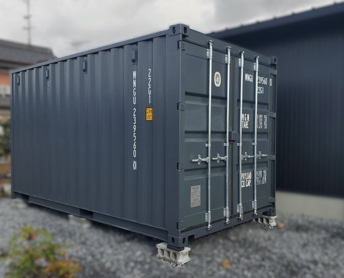 揖斐郡揖斐川町 20ftNEWVANコンテナ（グレー）W4500へ縮小 設置 | 中古コンテナ専門店スイトコンテナ
